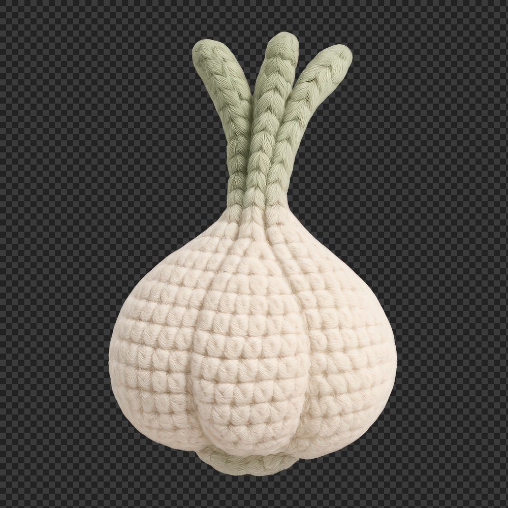 PNG Crocheted garlic decor piece | Free PNG - rawpixel