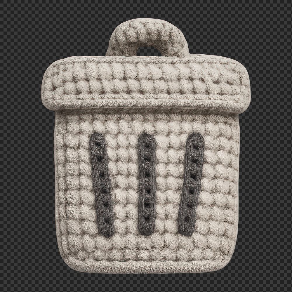 PNG Crochet trash can decor | Free PNG - rawpixel