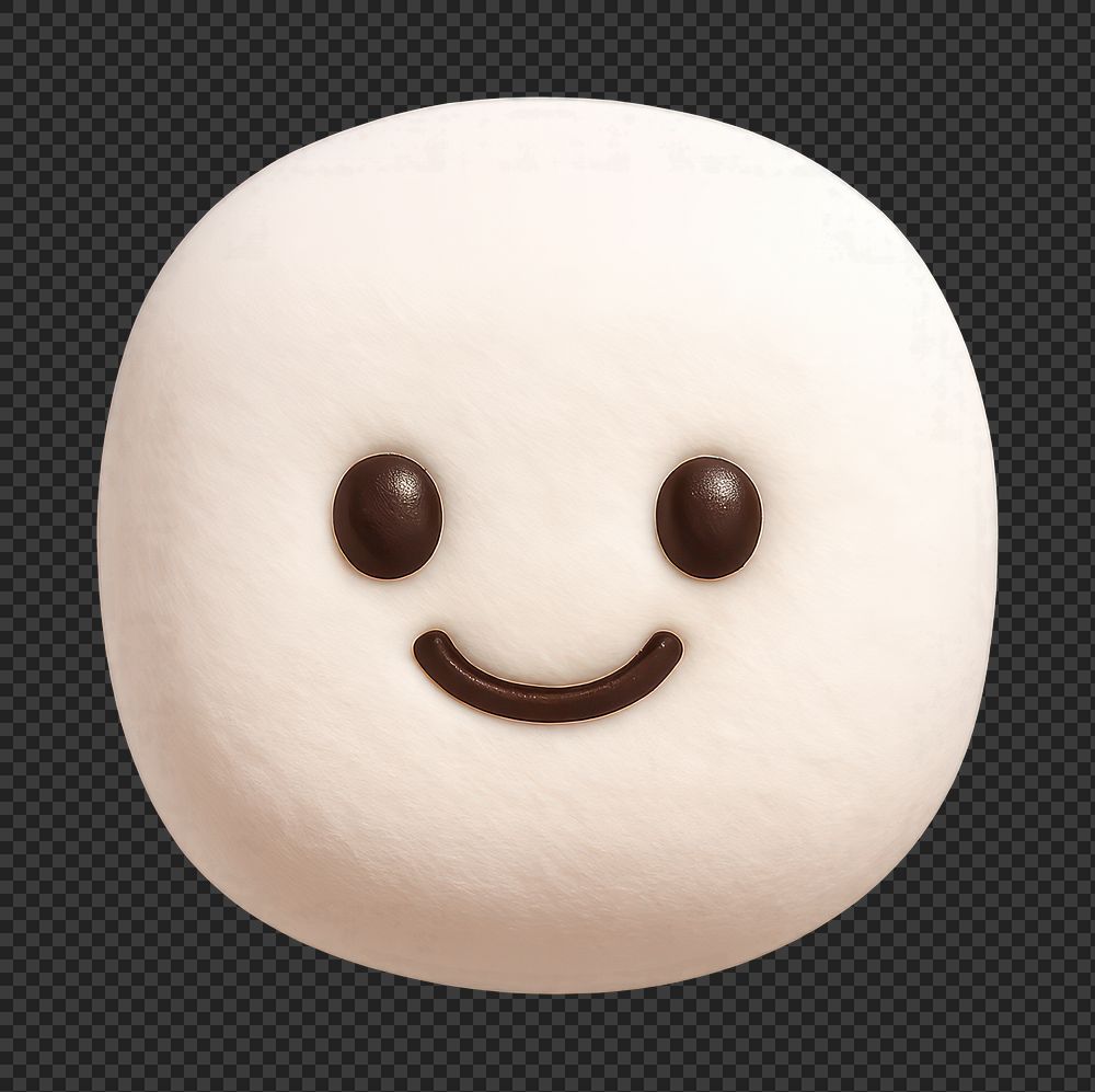PNG Cute smiling marshmallow face | Free PNG - rawpixel