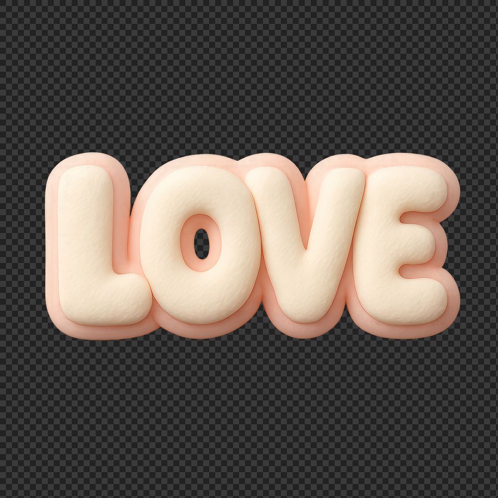 PNG Soft 3D love text | Free PNG - rawpixel