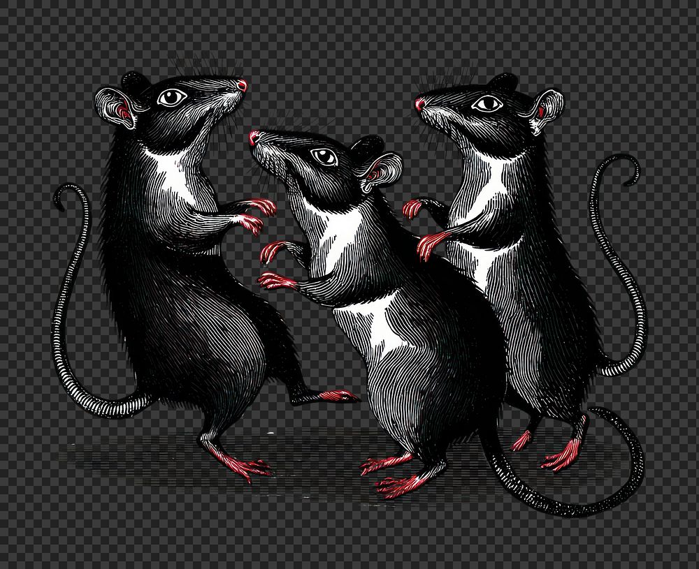 PNG Gothic 3 rats group | Free PNG - rawpixel