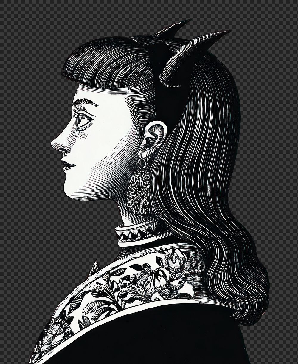 Woman Side Profile Black Background Png Images | Download Free Design ...