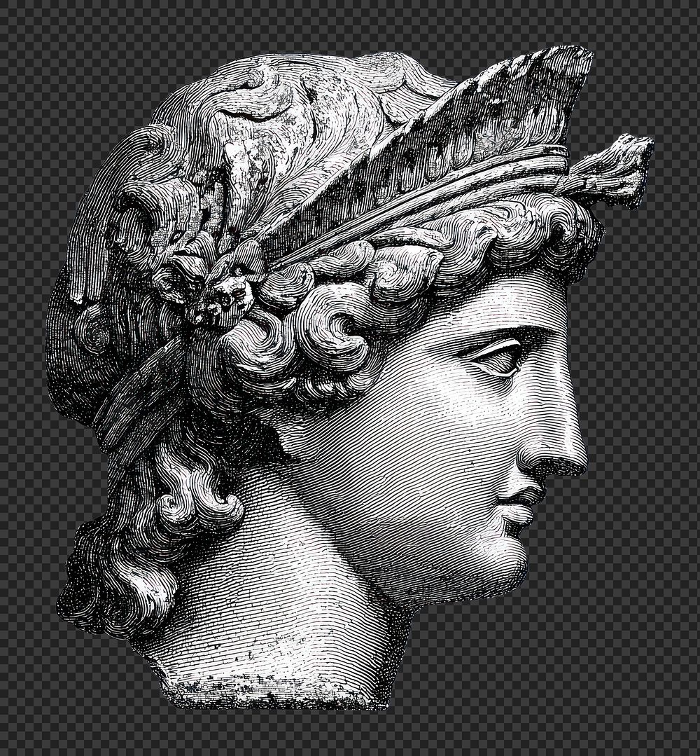 PNG Antique statue Athena head | Free PNG - rawpixel