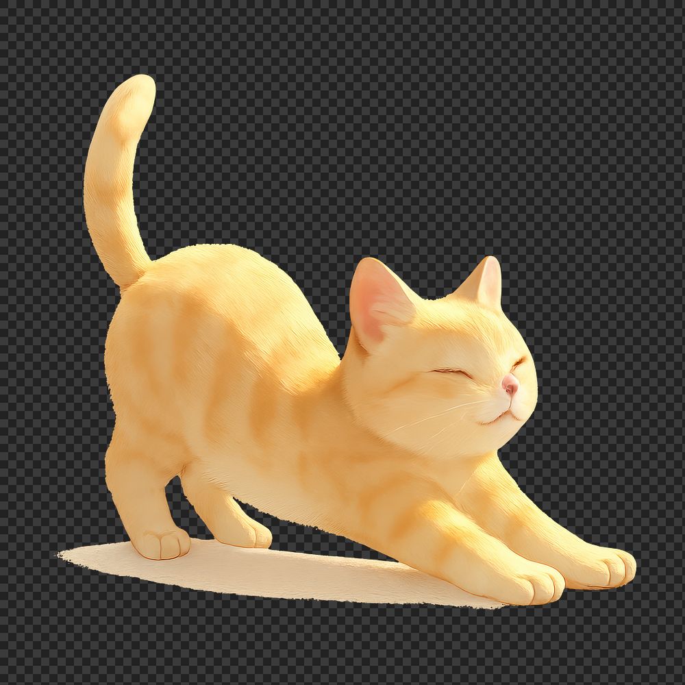 PNG Cute stretching cartoon cat | Free PNG - rawpixel