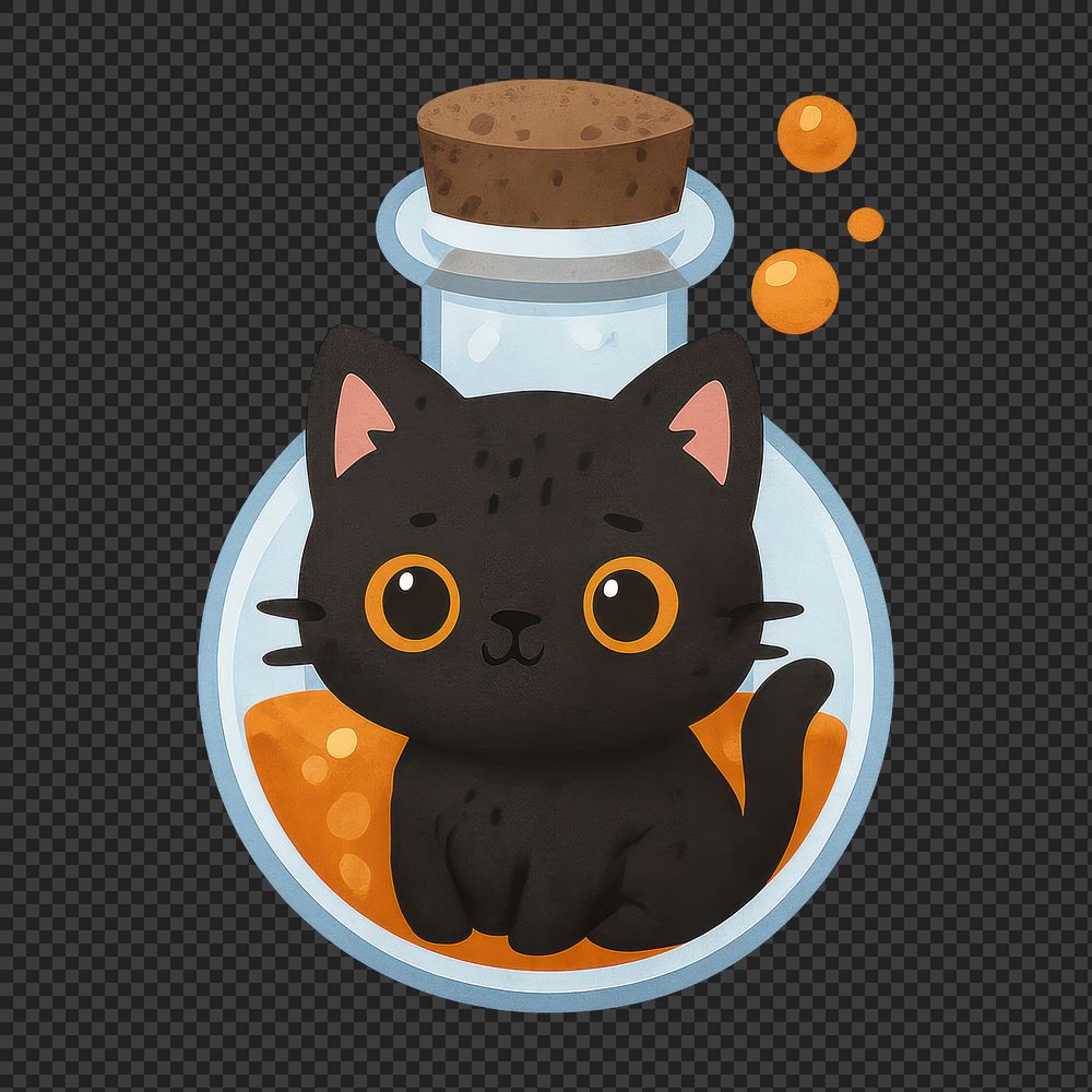 Cat+and+bottle Illustration Mammal Images | Free Photos, PNG Stickers ...