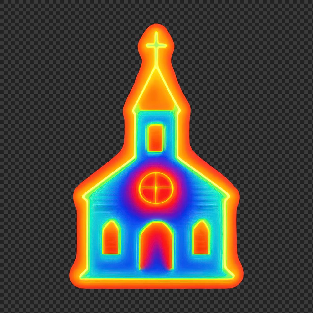 PNG Colorful neon church illustration | Free PNG - rawpixel