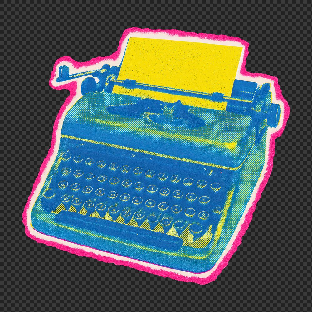 PNG Retro typewriter vibrant outline | Free PNG - rawpixel