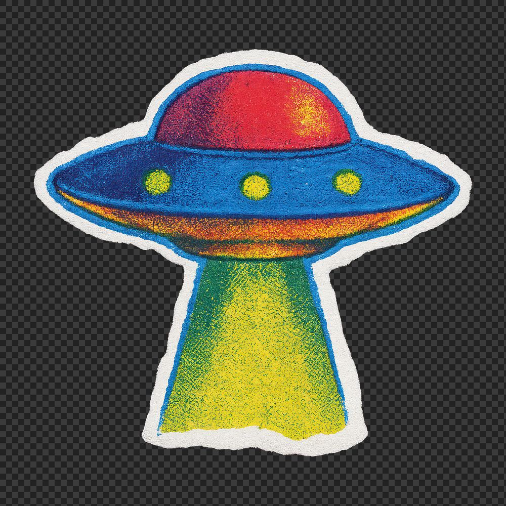 PNG Colorful retro UFO illustration | Free PNG - rawpixel
