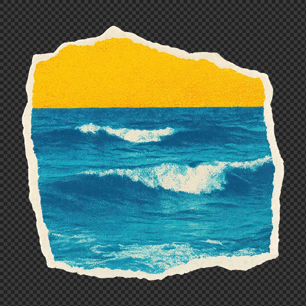 PNG Vintage ocean wave collage | Free PNG - rawpixel