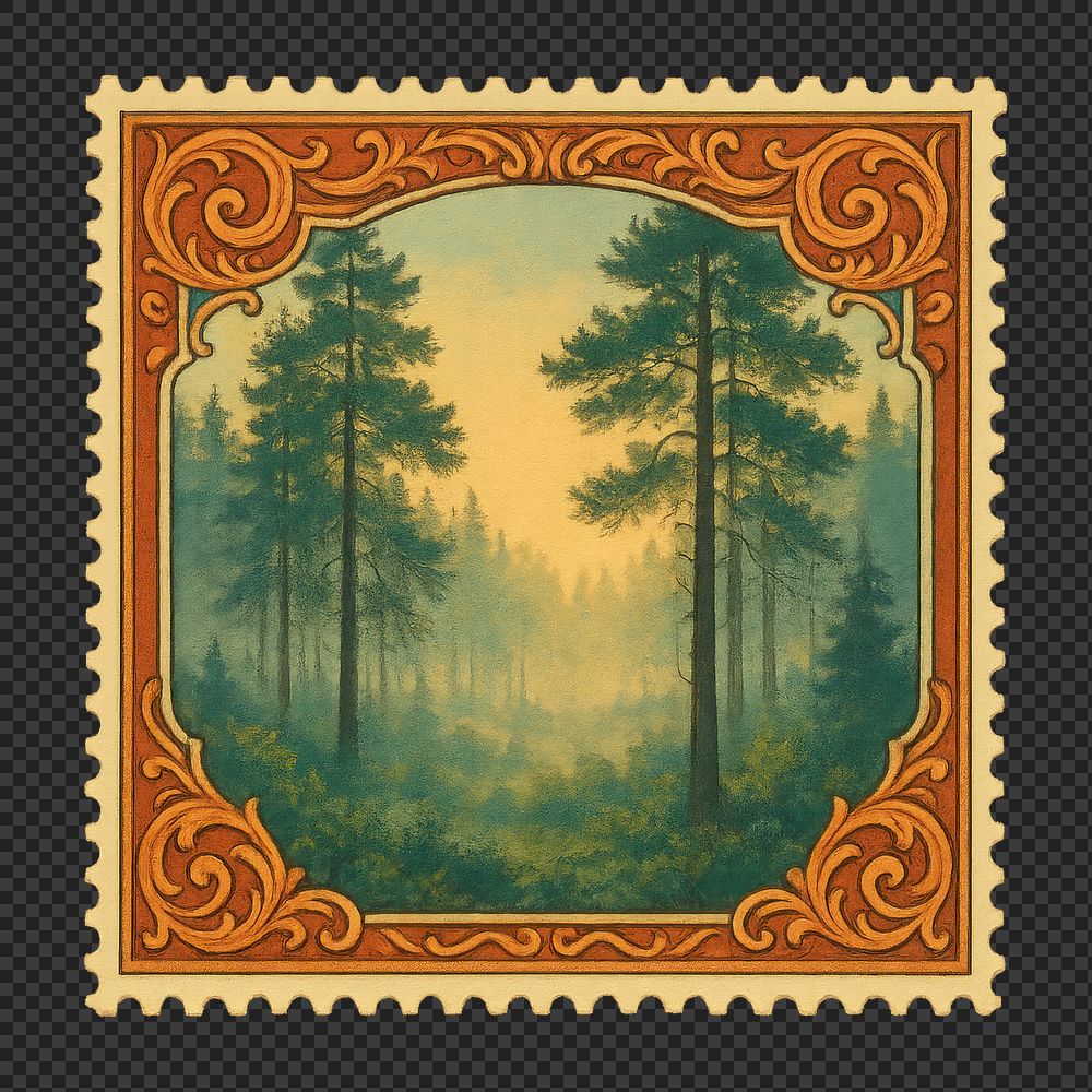 PNG Vintage forest stamp illustration | Free PNG Illustration - rawpixel