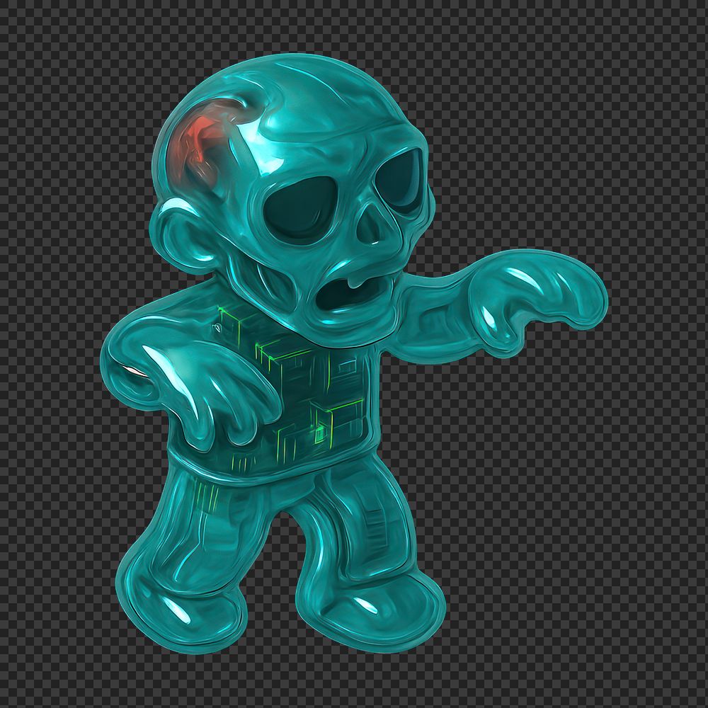 PNG Futuristic holographic zombie character | Free PNG - rawpixel