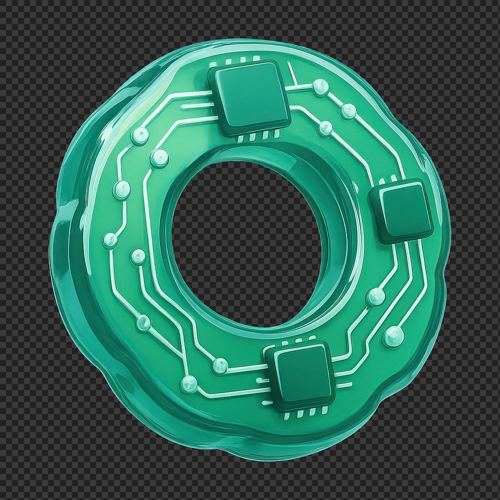 PNG Futuristic circuit-themed donut design | Free PNG - rawpixel