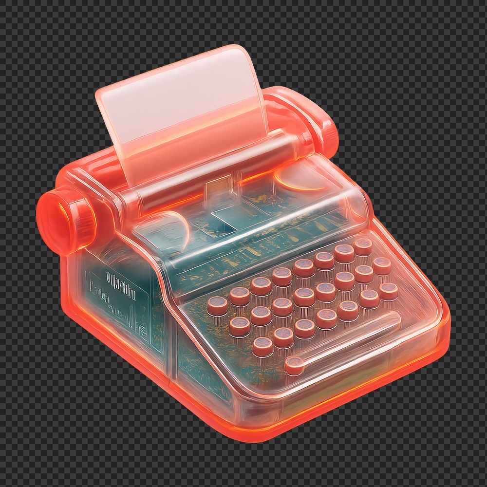 PNG Futuristic translucent typewriter design | Free PNG - rawpixel