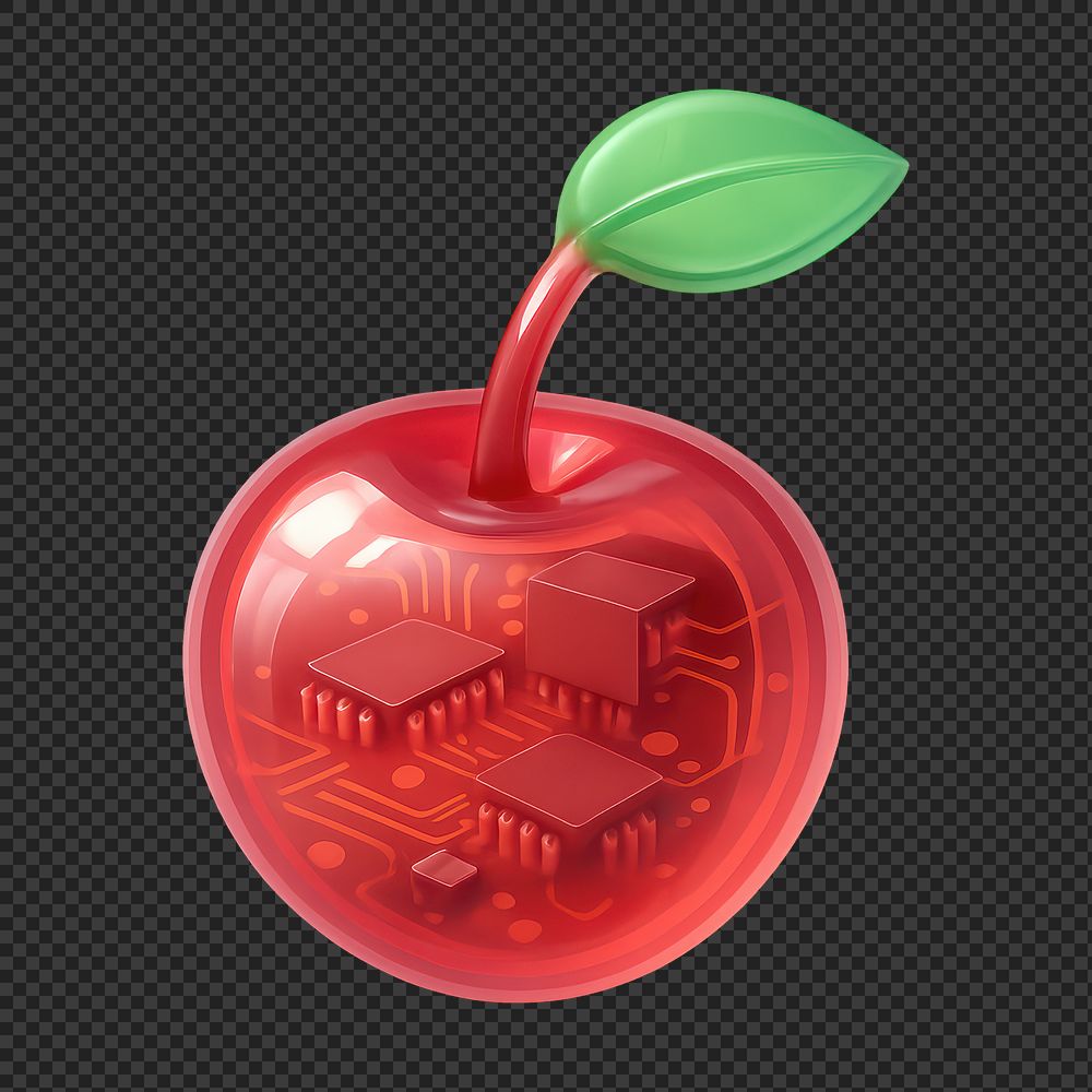 PNG Futuristic cherry with circuits | Free PNG - rawpixel