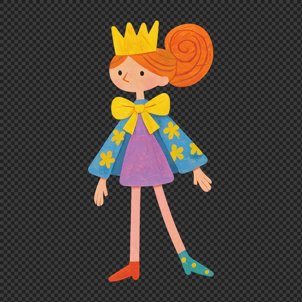 PNG Whimsical cartoon princess illustration | Free PNG - rawpixel