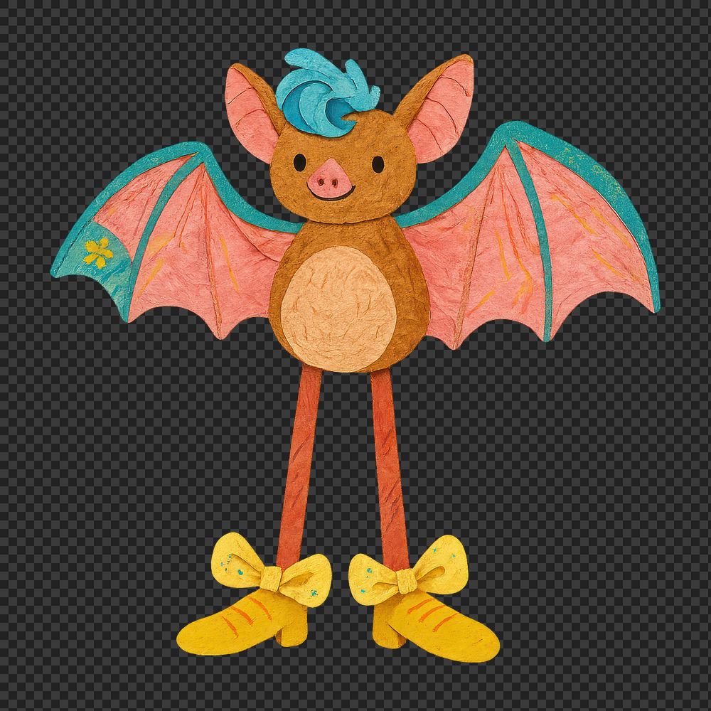 PNG Colorful whimsical bat illustration | Free PNG - rawpixel