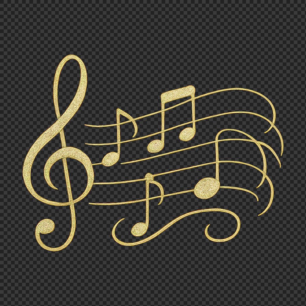 PNG Golden musical notes illustration | Free PNG - rawpixel