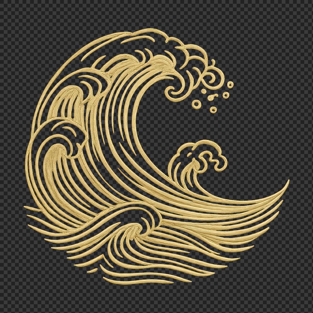 PNG Elegant golden wave design | Free PNG - rawpixel