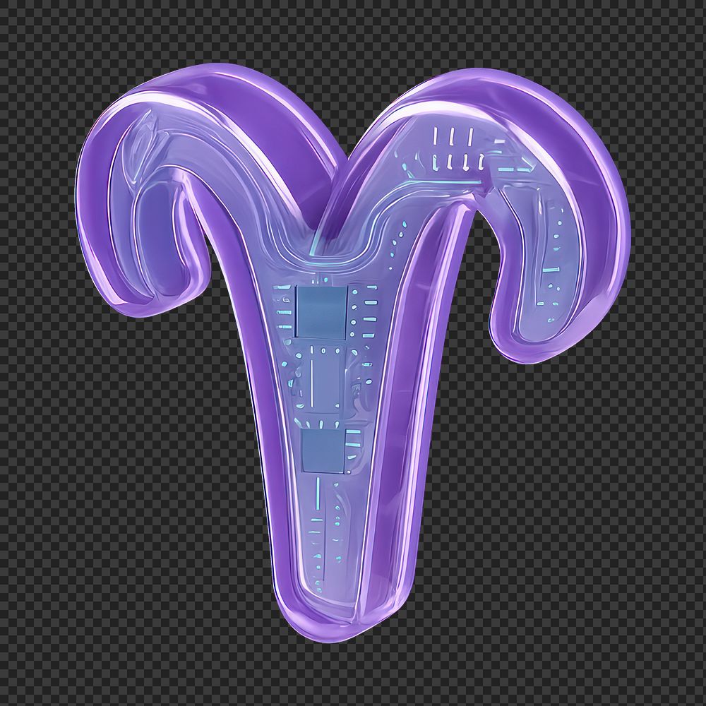PNG Futuristic purple Aries symbol | Free PNG - rawpixel