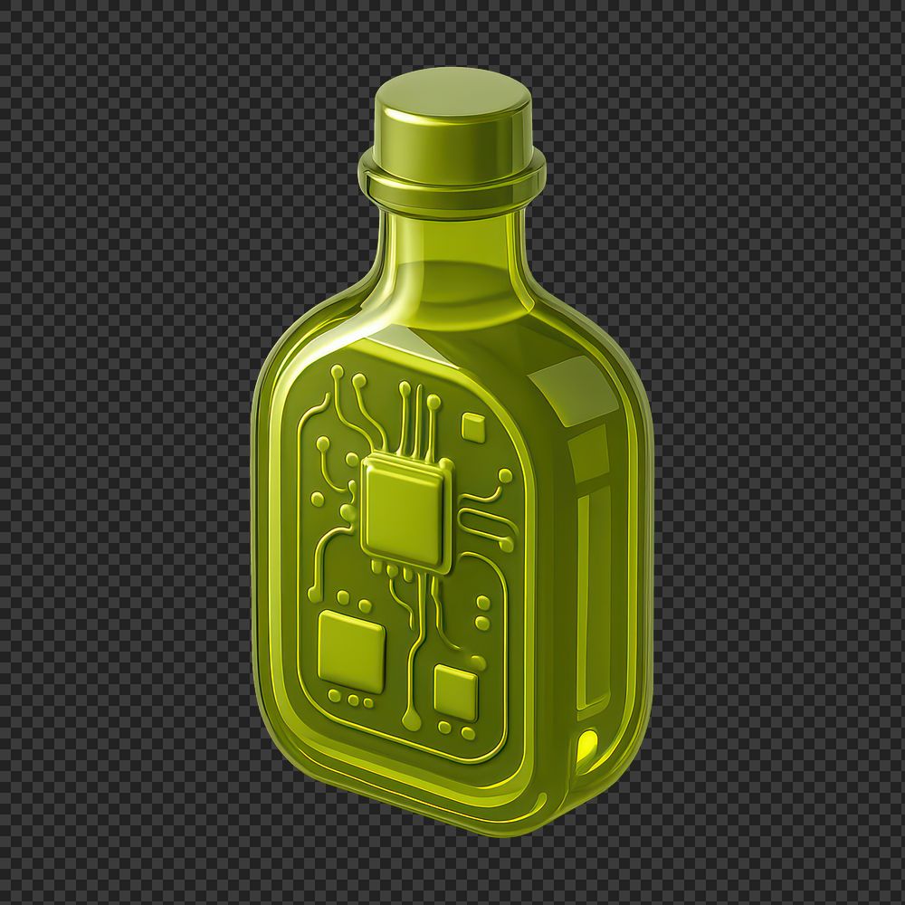 PNG Futuristic green circuit bottle | Free PNG - rawpixel