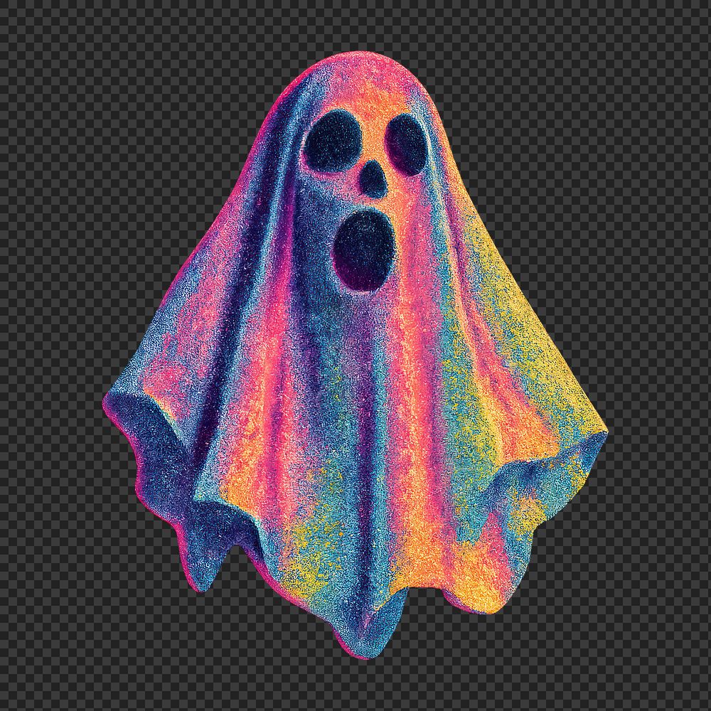PNG Colorful textured ghost illustration | Free PNG - rawpixel