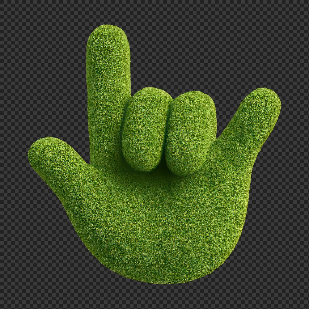 PNG Green fuzzy hand gesture | Free PNG - rawpixel