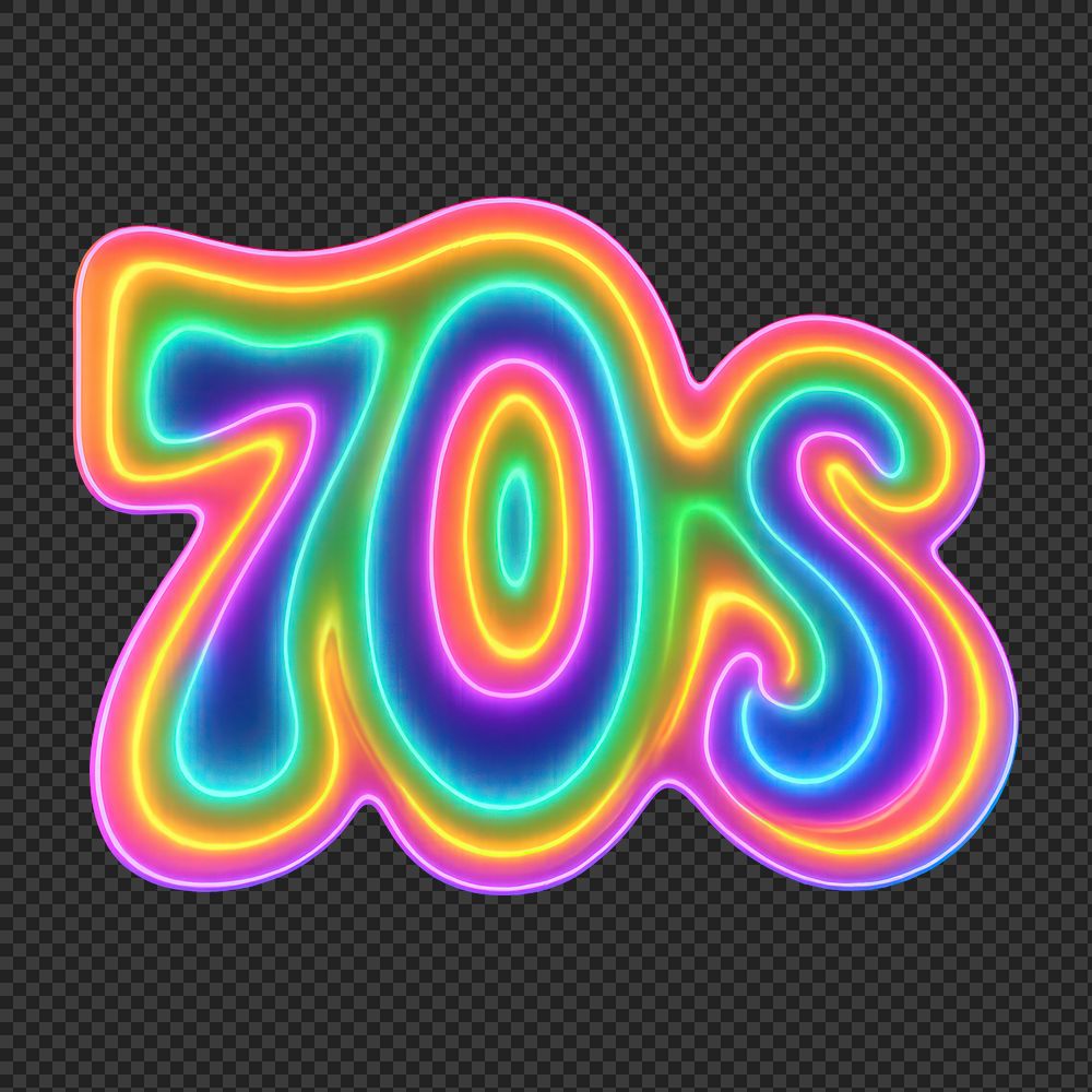 PNG Vibrant retro 70s neon | Free PNG - rawpixel