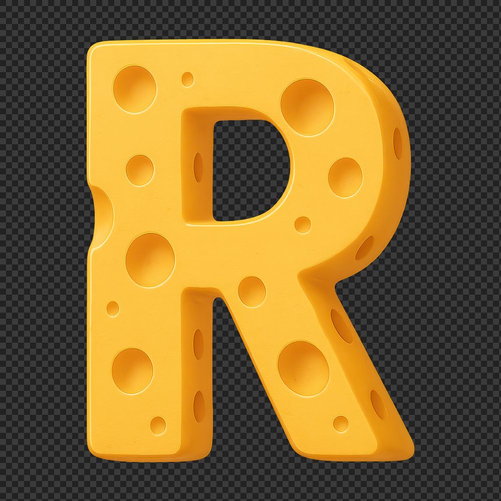 PNG Cheese-textured letter R illustration | Free PNG - rawpixel