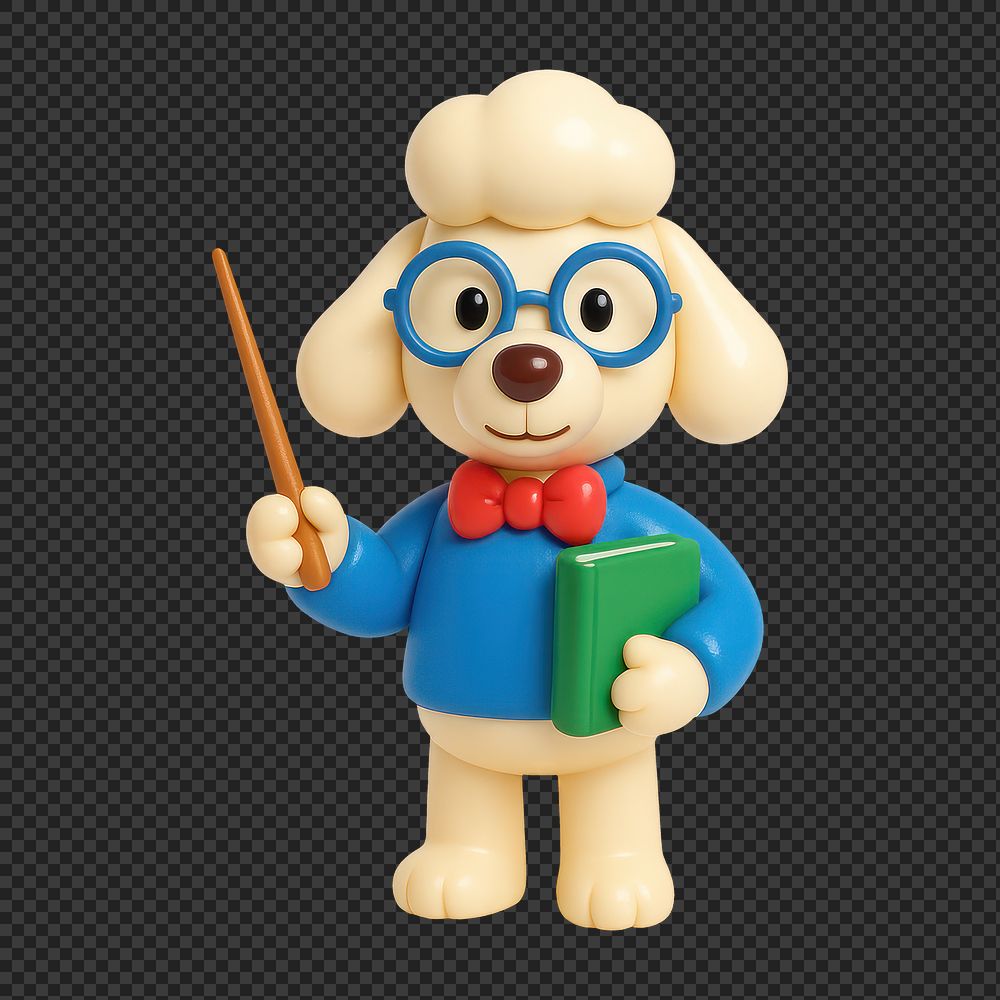 PNG Cartoon dog teacher illustration | Free PNG - rawpixel