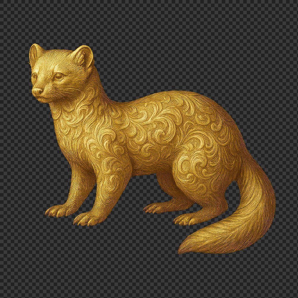 PNG Golden ornate marten illustration | Free PNG - rawpixel