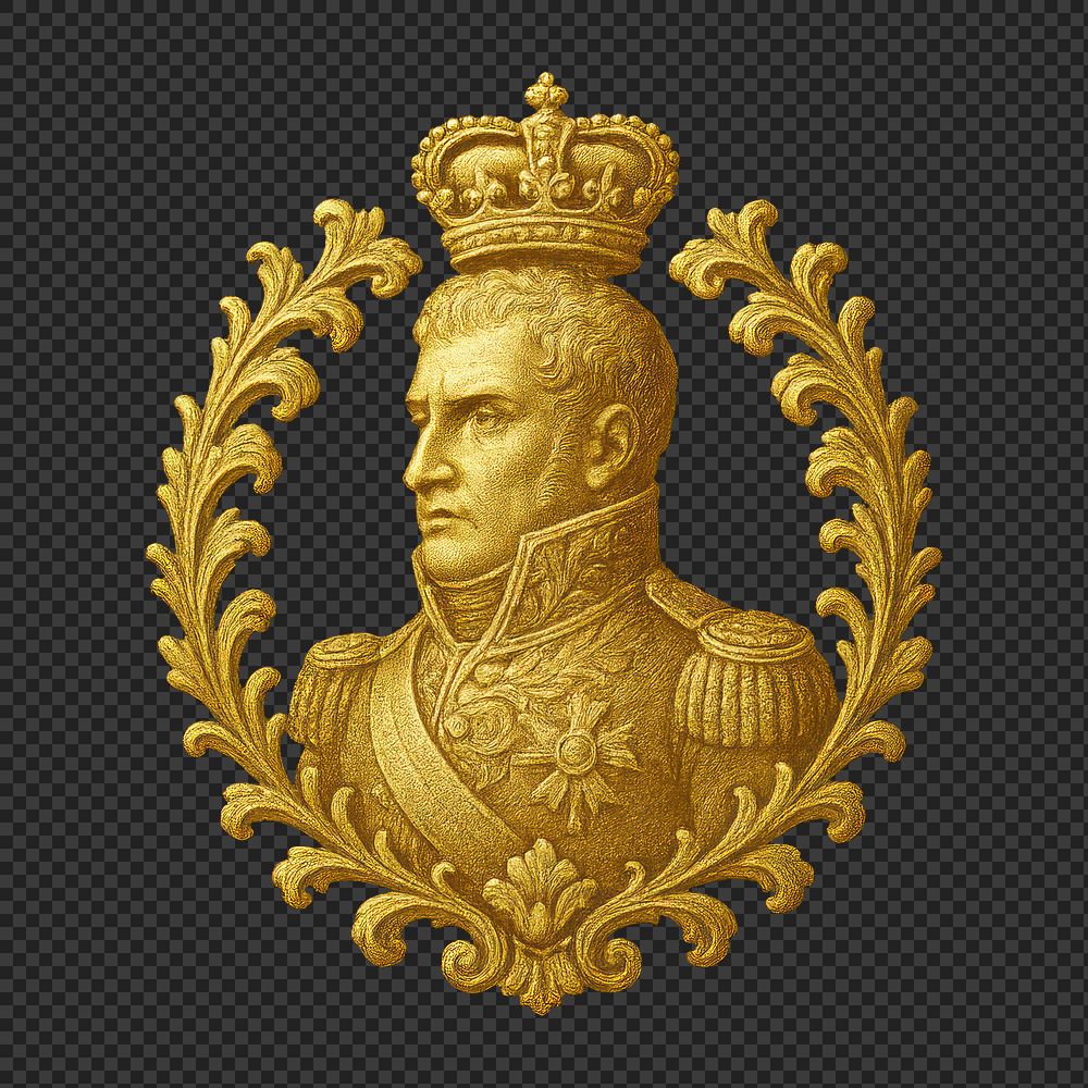 PNG Golden regal emblem portrait | Free PNG - rawpixel