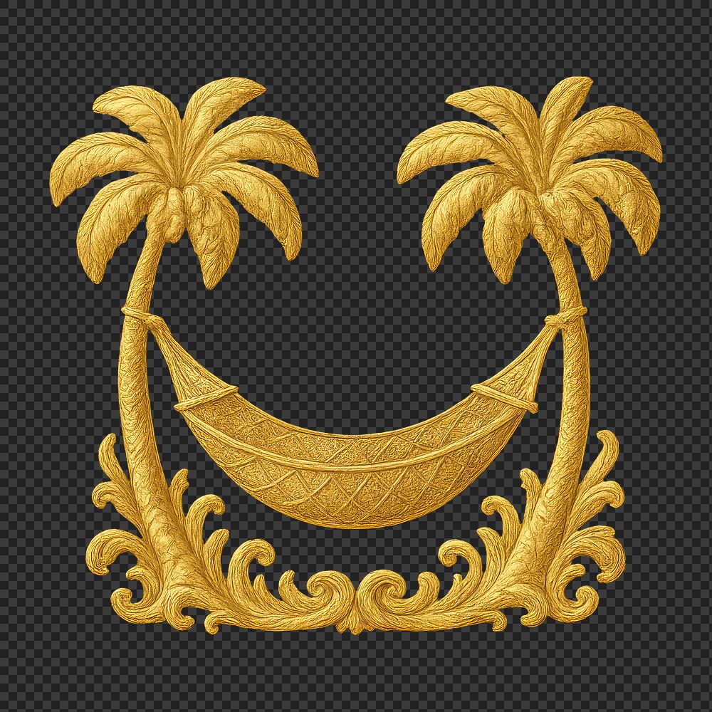 PNG Golden tropical hammock decor | Free PNG - rawpixel