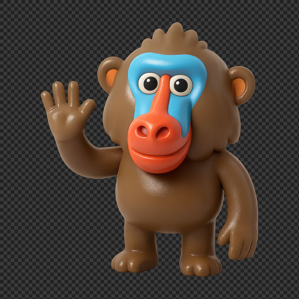 PNG Colorful cartoon monkey toy | Free PNG - rawpixel