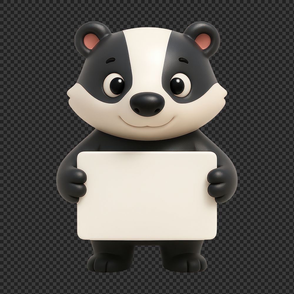PNG Cute cartoon badger holding | Free PNG - rawpixel