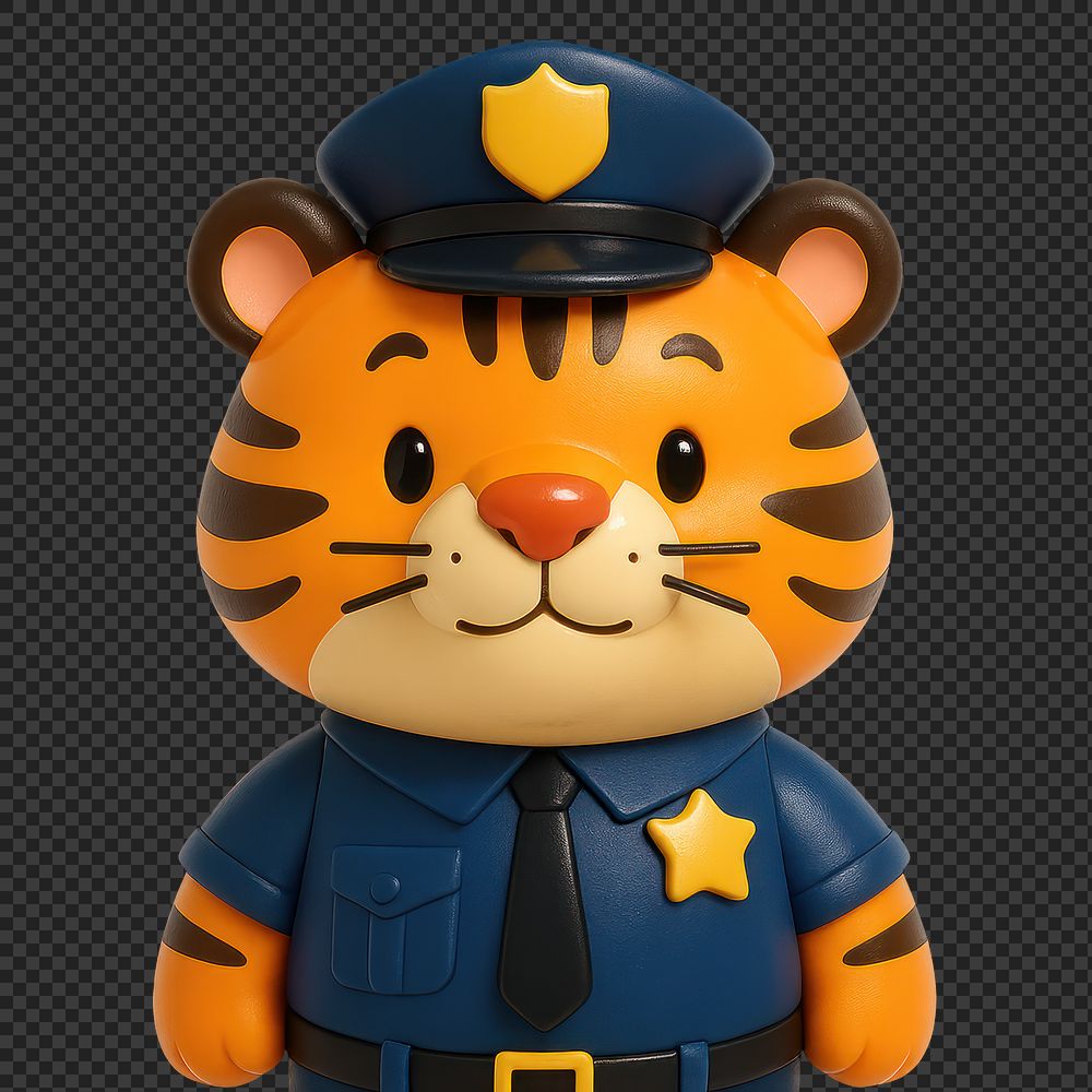 PNG Cute tiger police officer | Free PNG - rawpixel