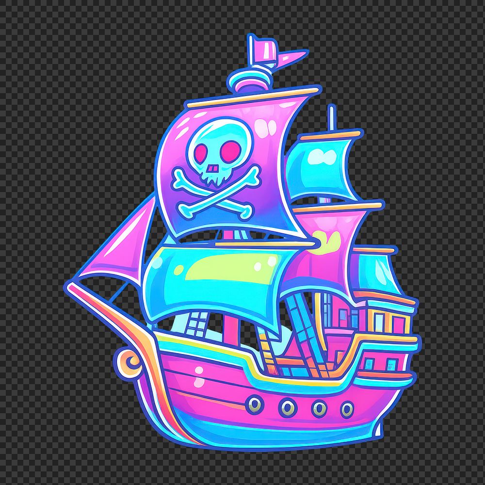 PNG Colorful pirate ship illustration | Free PNG - rawpixel