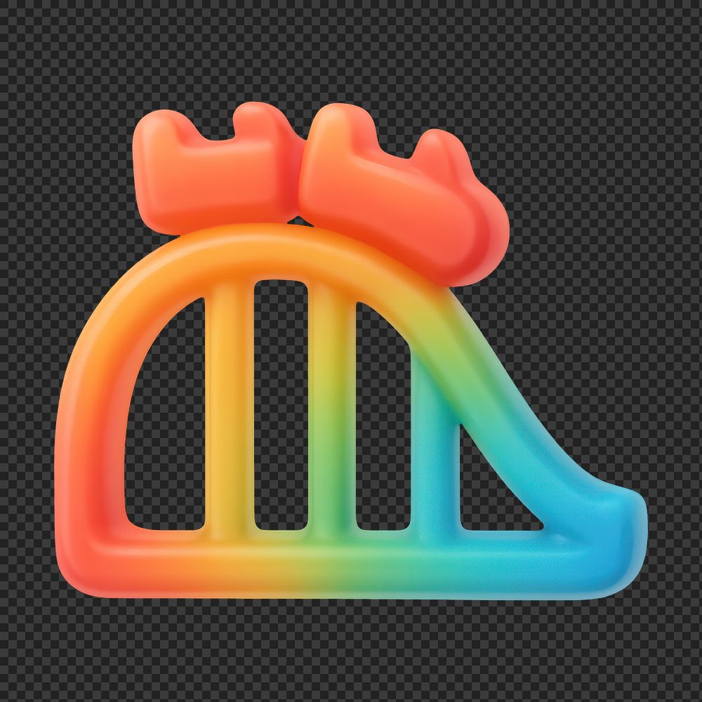 PNG Colorful 3D rainbow slide | Free PNG - rawpixel