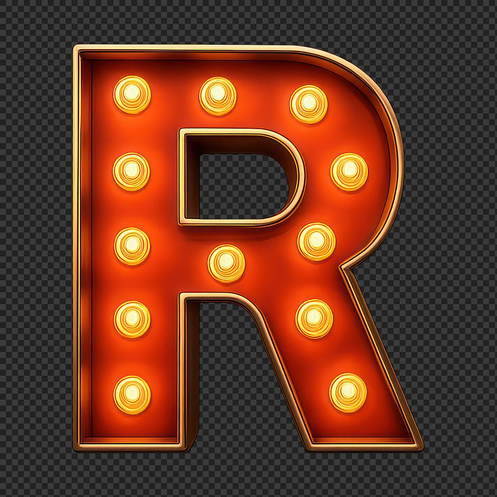 PNG Vintage marquee letter R | Free PNG - rawpixel