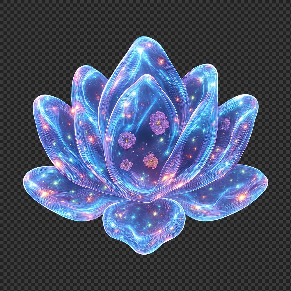 PNG Glowing cosmic lotus illustration | Free PNG - rawpixel