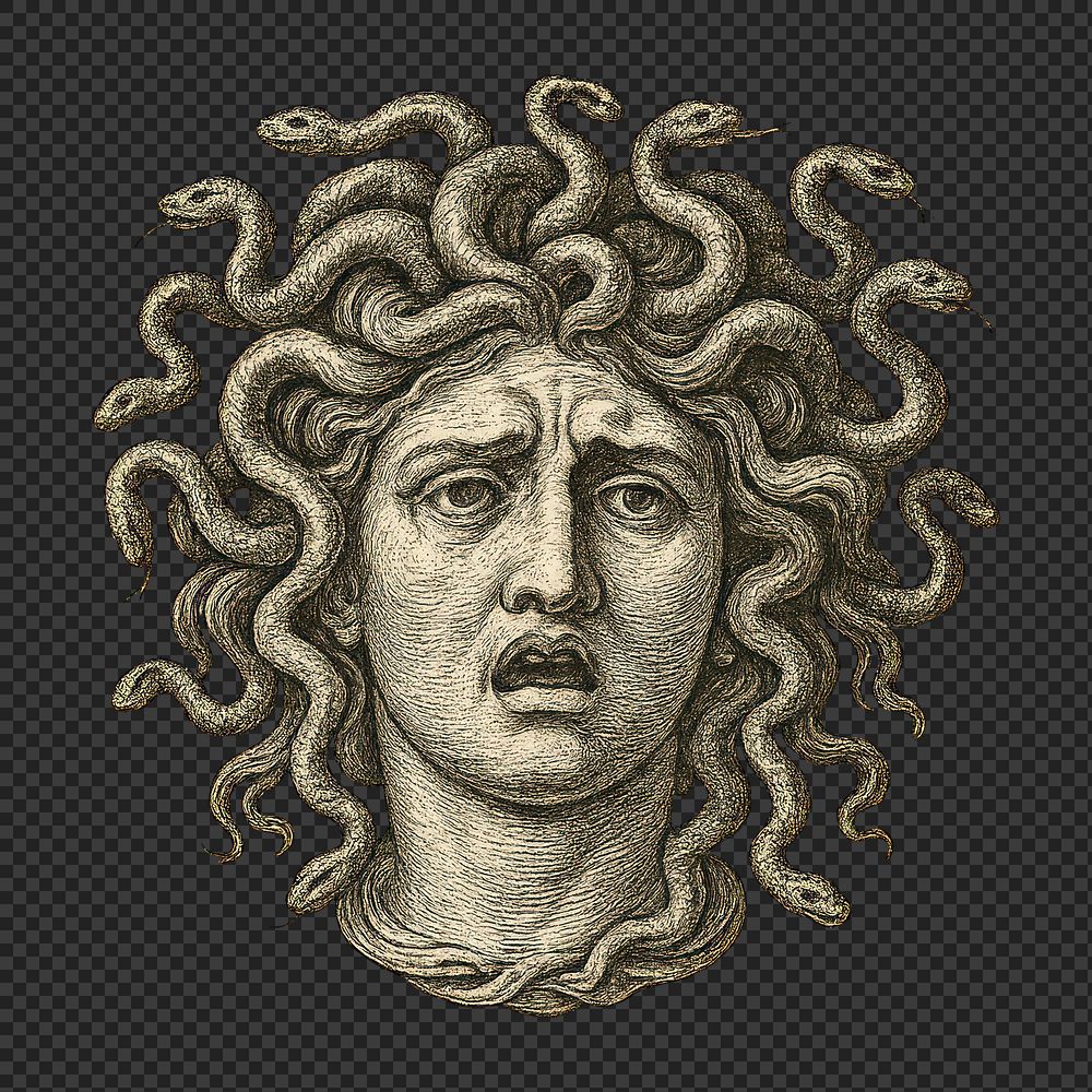 PNG Medusa head illustration, mythological | Free PNG - rawpixel