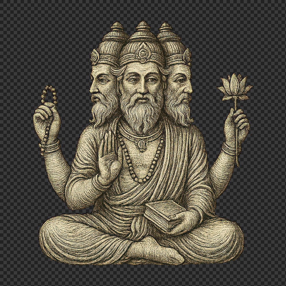 PNG Intricate multi-headed deity illustration | Free PNG - rawpixel