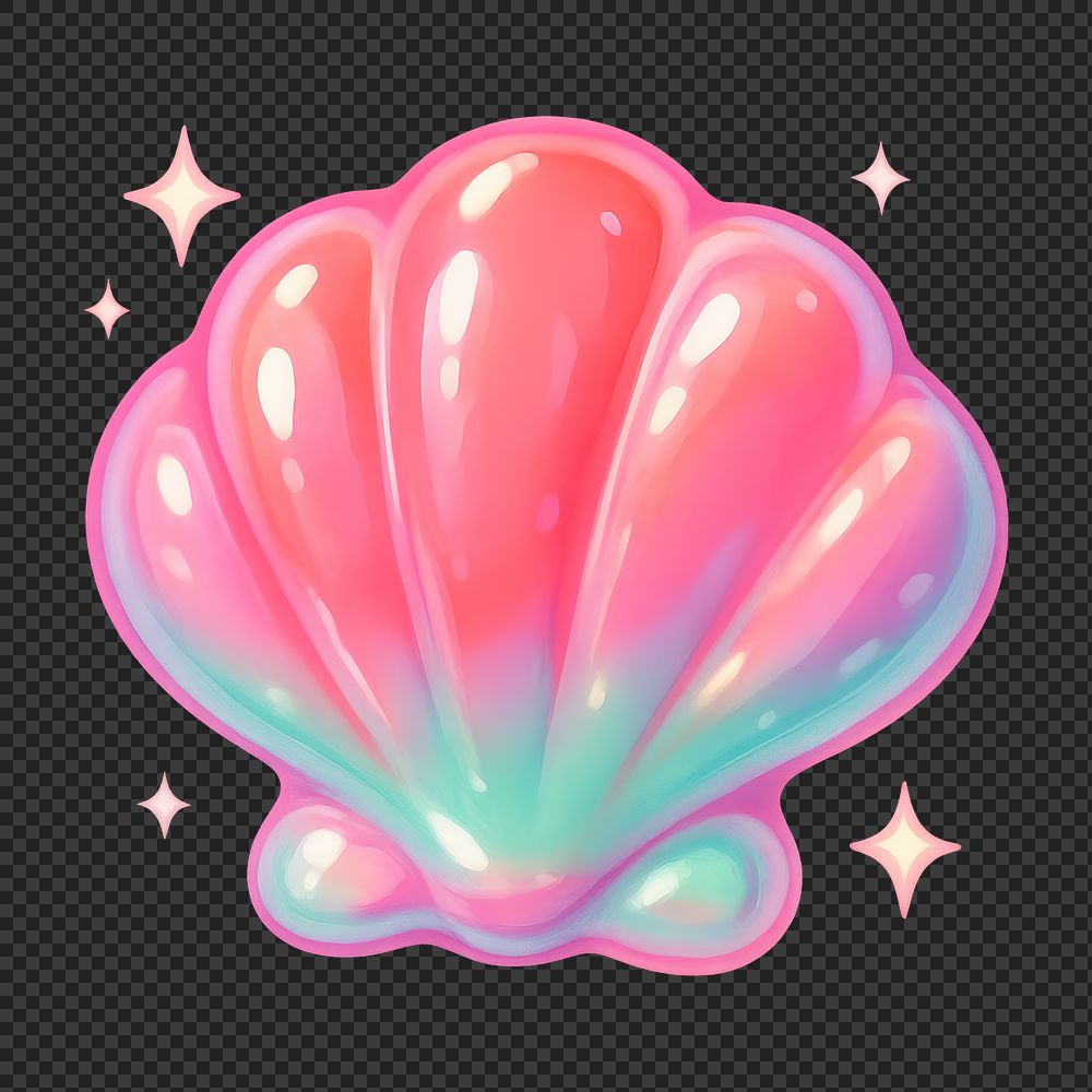 PNG Colorful glossy seashell illustration | Free PNG - rawpixel