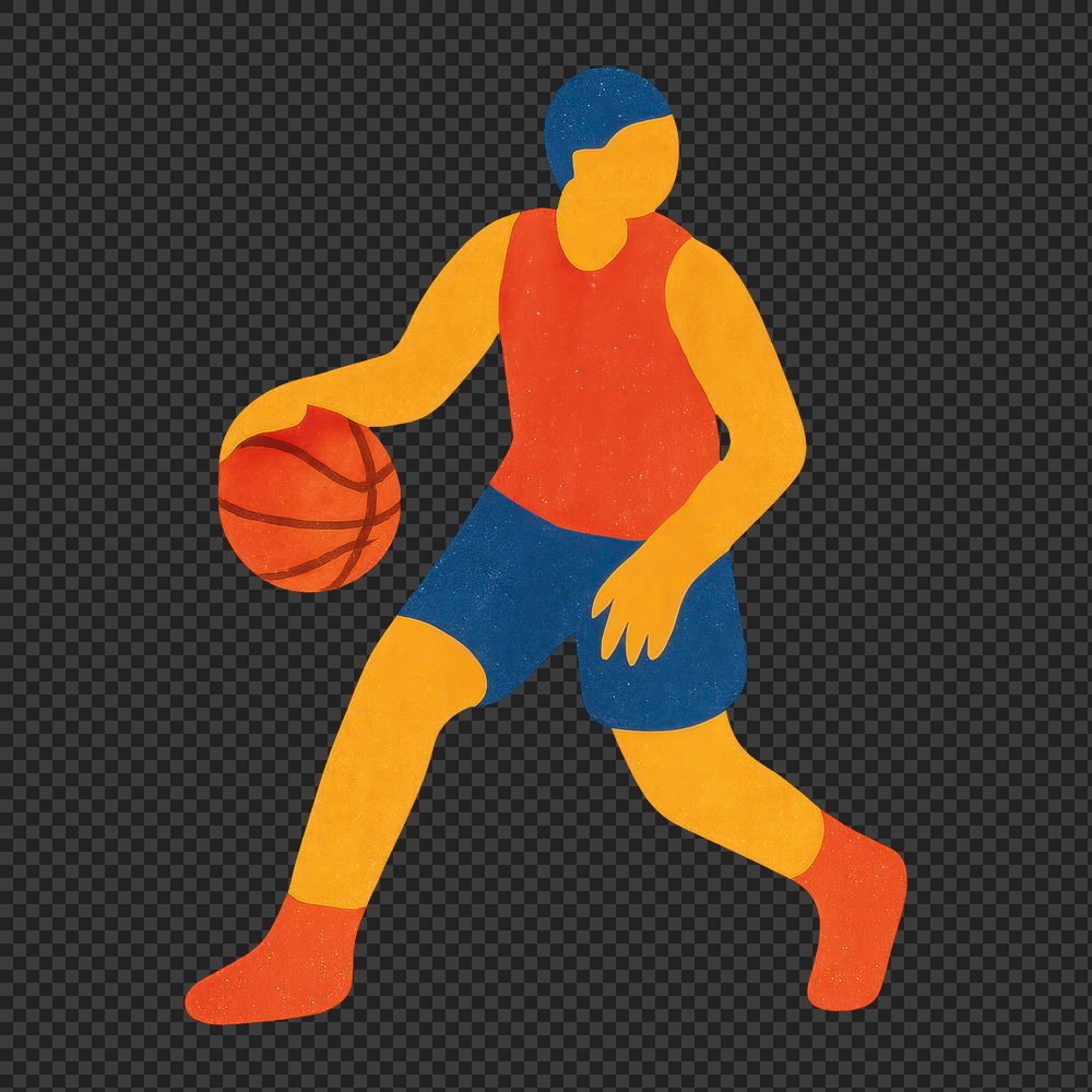 PNG Colorful abstract basketball player | Free PNG - rawpixel