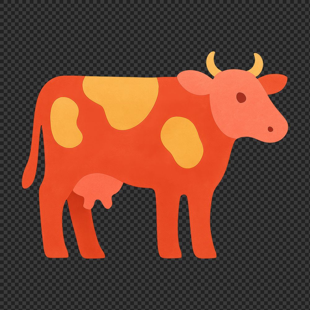 PNG Colorful cartoon cow illustration | Free PNG - rawpixel