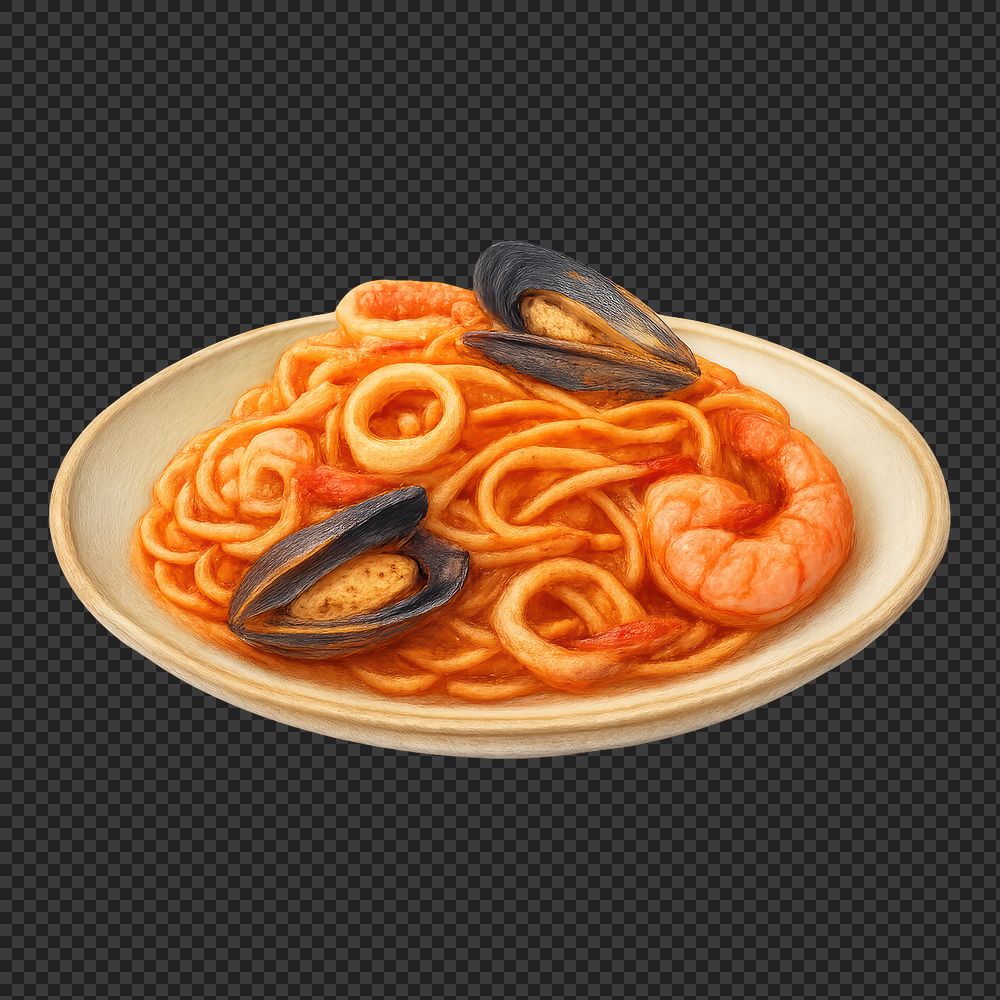 PNG Seafood pasta dish illustration | Free PNG - rawpixel