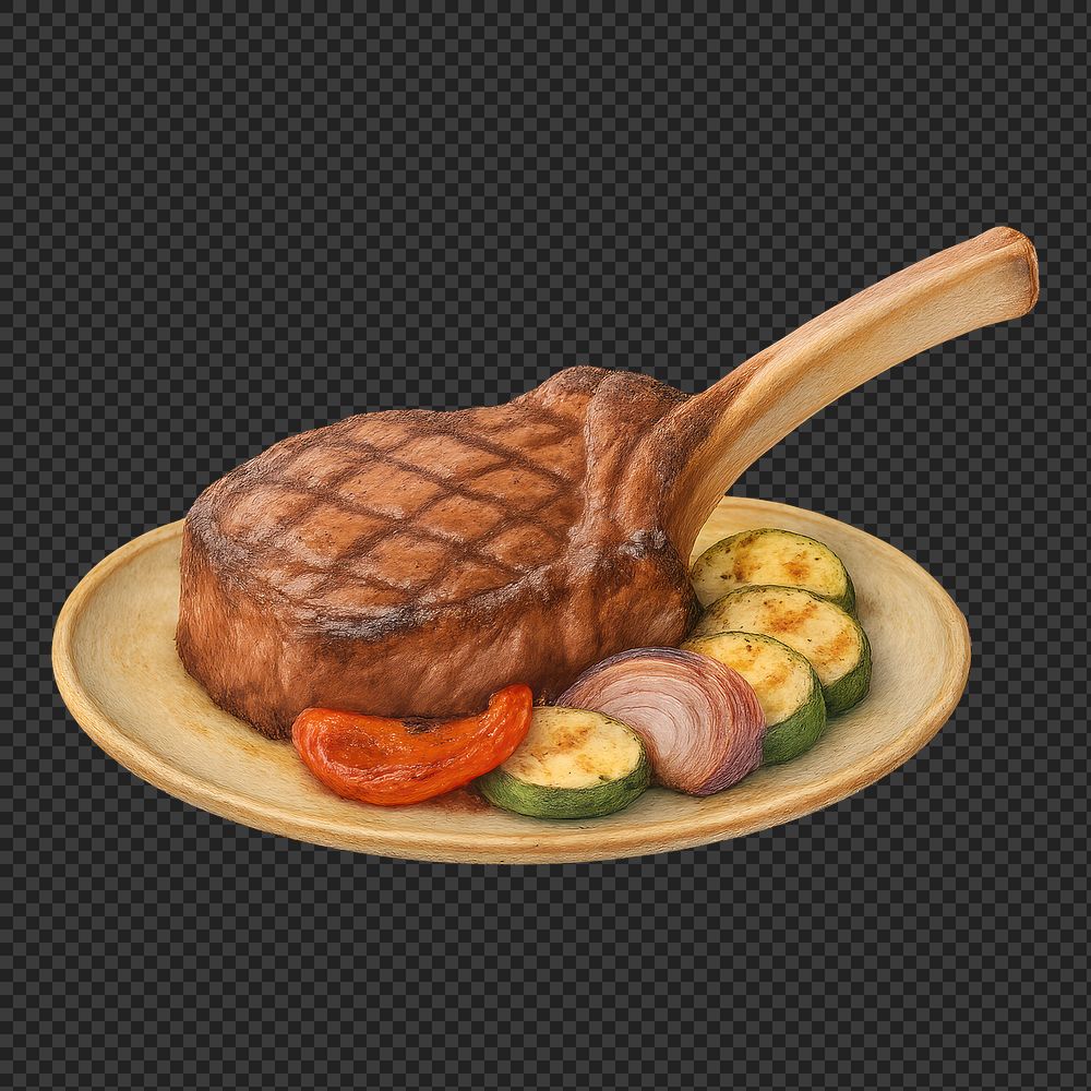 PNG Grilled steak with vegetables | Free PNG - rawpixel