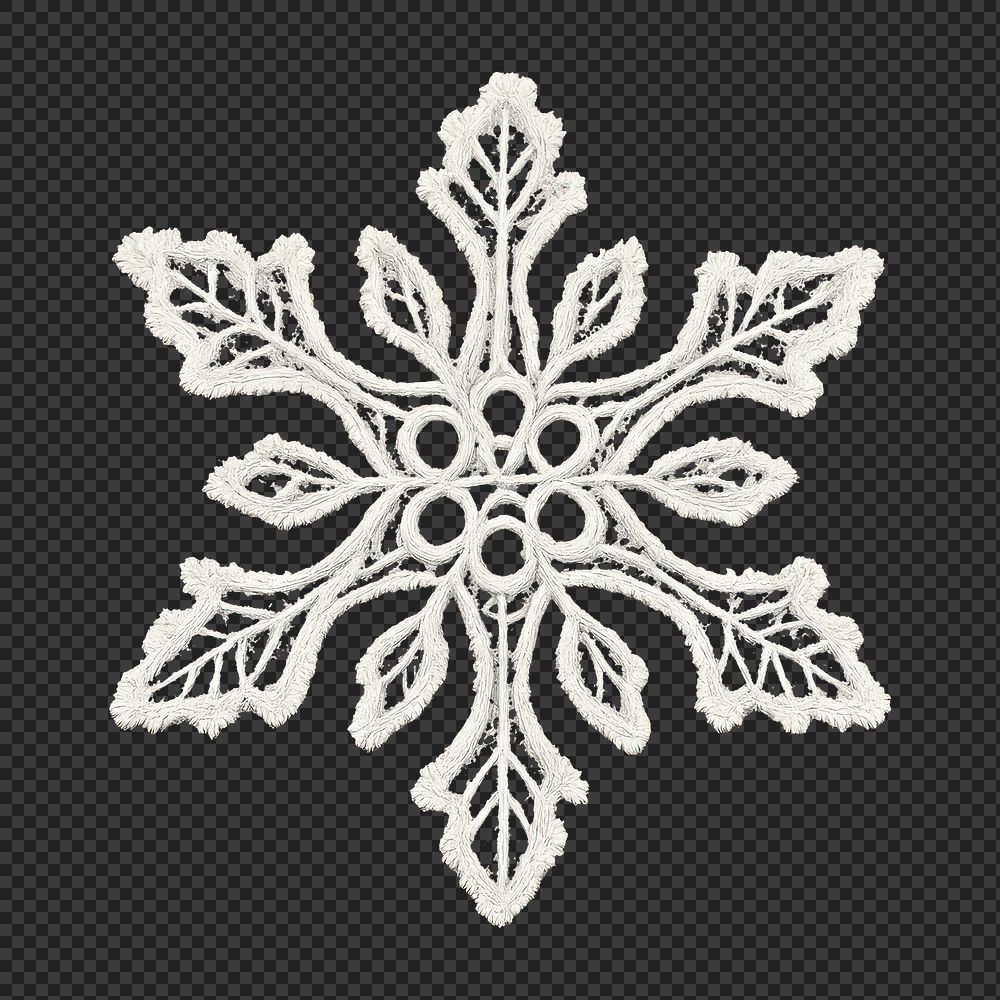 PNG Intricate white lace snowflake | Free PNG - rawpixel
