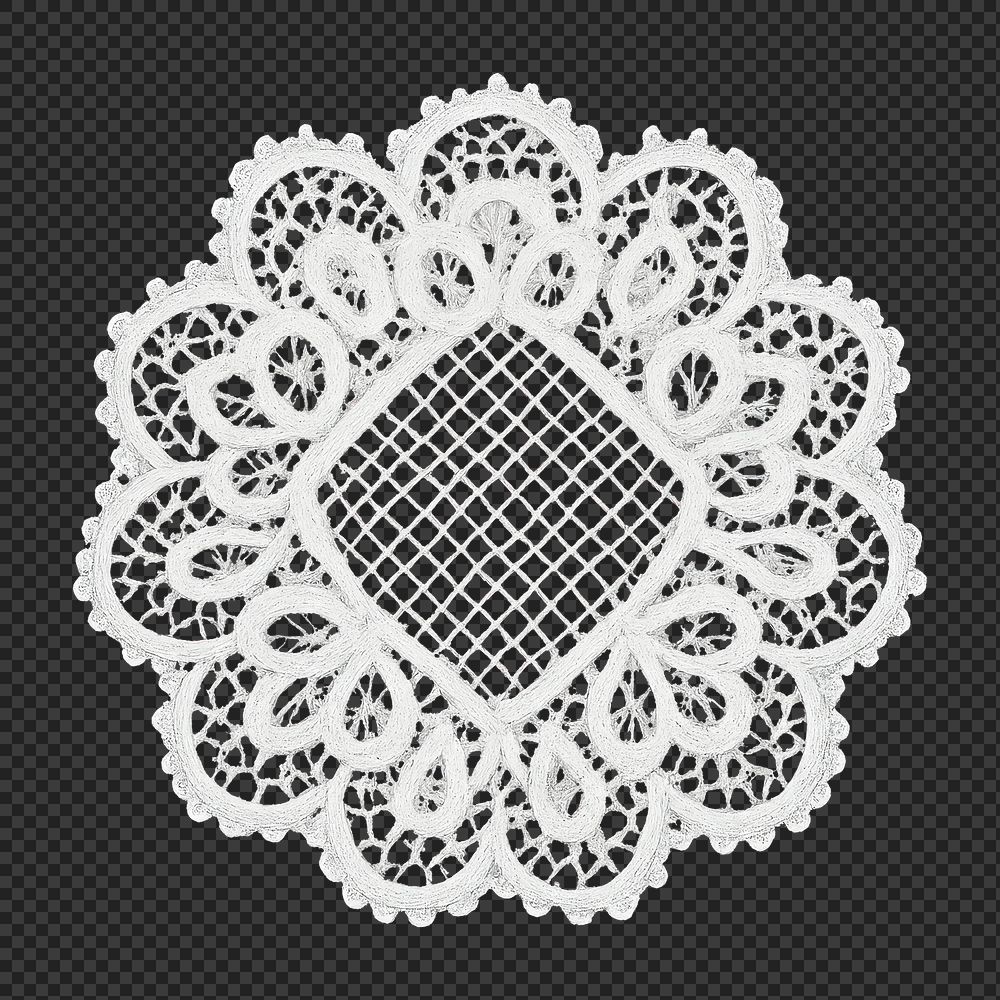 PNG Intricate white lace doily | Premium PNG - rawpixel