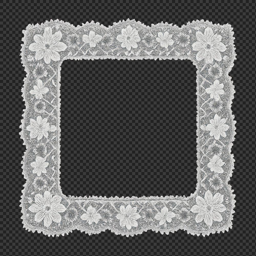 PNG Elegant floral lace frame | Premium PNG - rawpixel