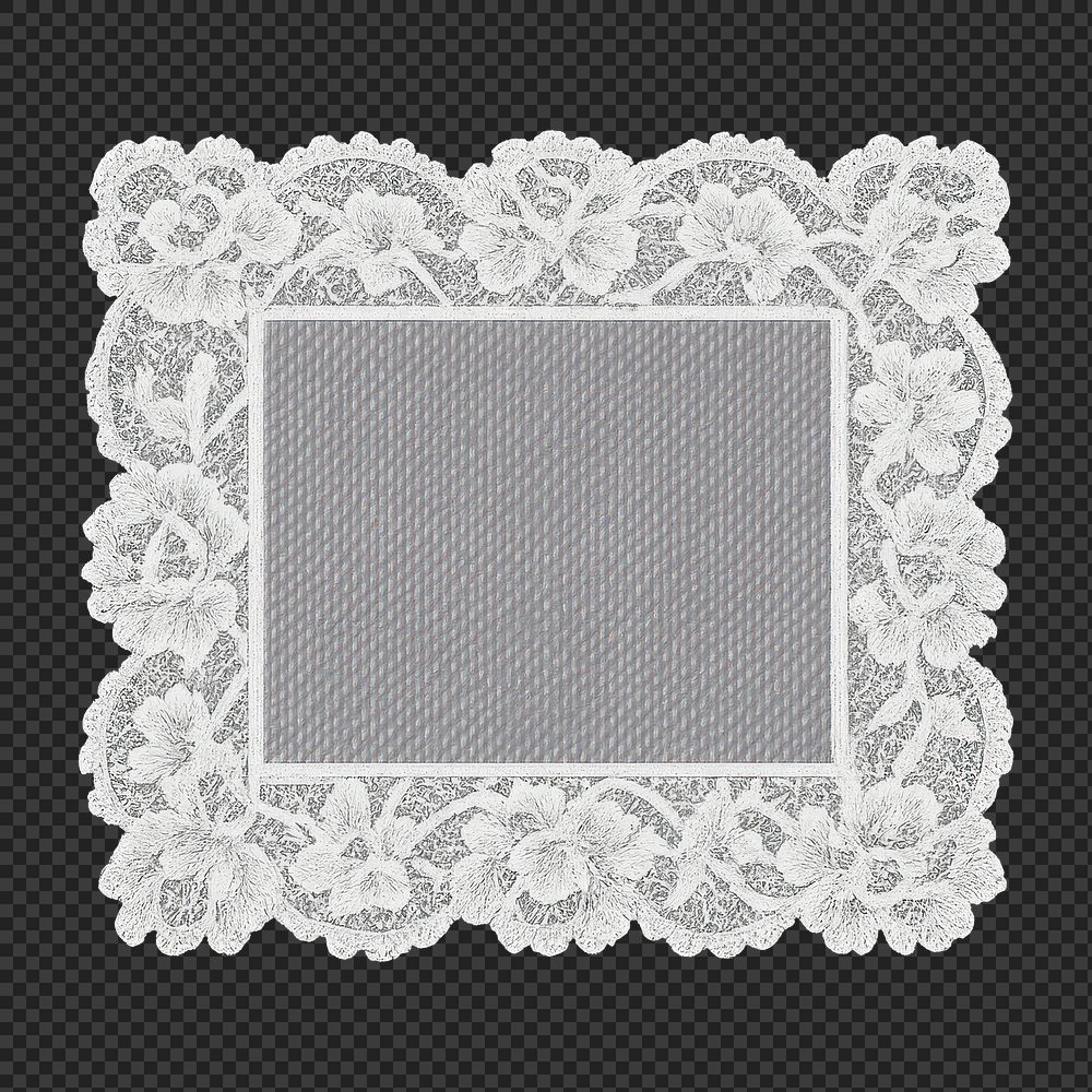 PNG Elegant floral lace frame | Premium PNG - rawpixel
